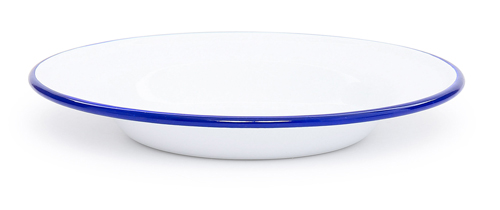 Utensil - Enamelware Raised Rim Salad Plate - White Rimmed