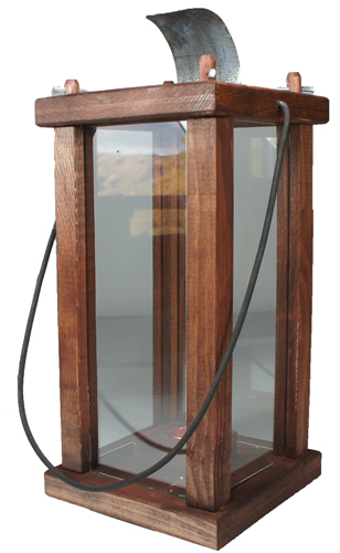 Lantern - Wood Lantern with Glass Panel